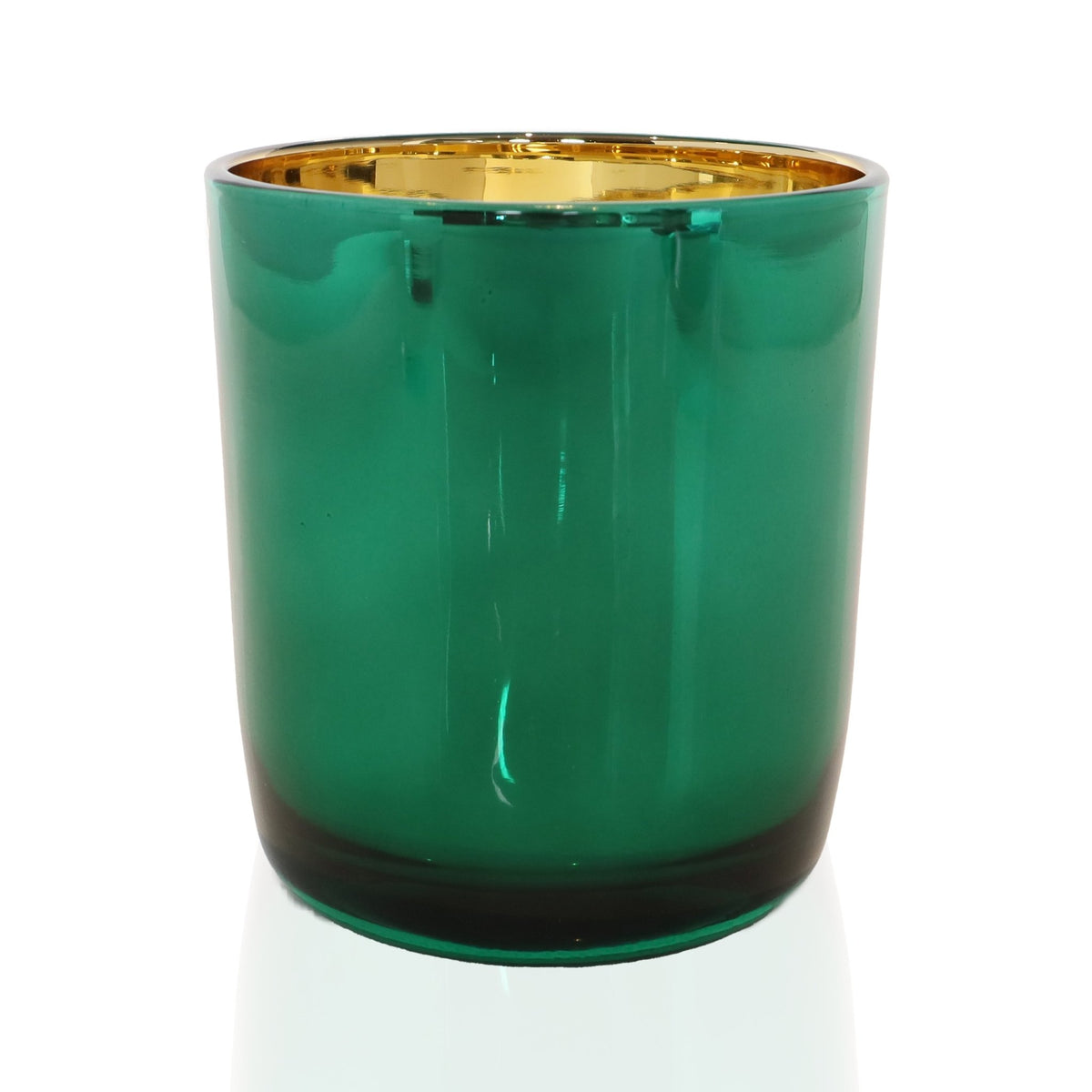 10 oz Green Arc Glass Jar with Gold Electroplated Interior – LuxyM ...